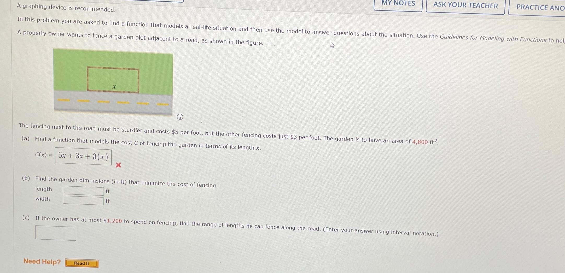 Solved A graphing device is recommended.MY NOTE!'RACTICE | Chegg.com