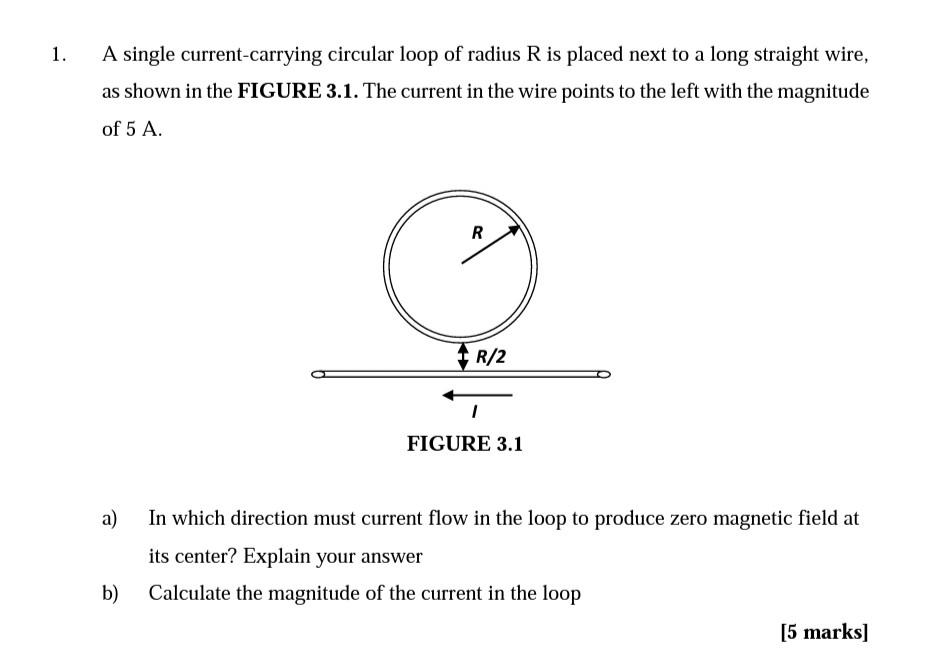 Solved A single current-carrying circular loop of radius R | Chegg.com