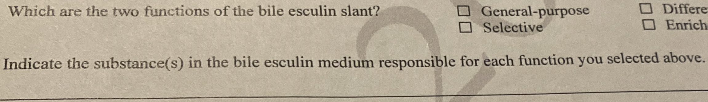 Solved Which are the two functions of the bile esculin | Chegg.com