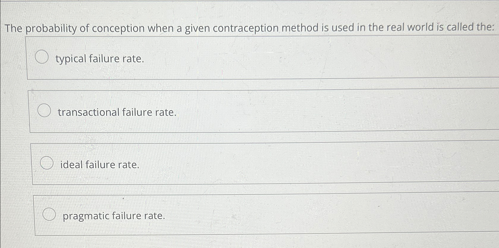 Solved The probability of conception when a given | Chegg.com