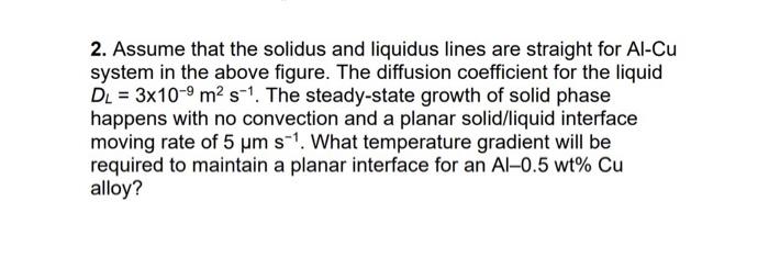 2. Assume that the solidus and liquidus lines are | Chegg.com