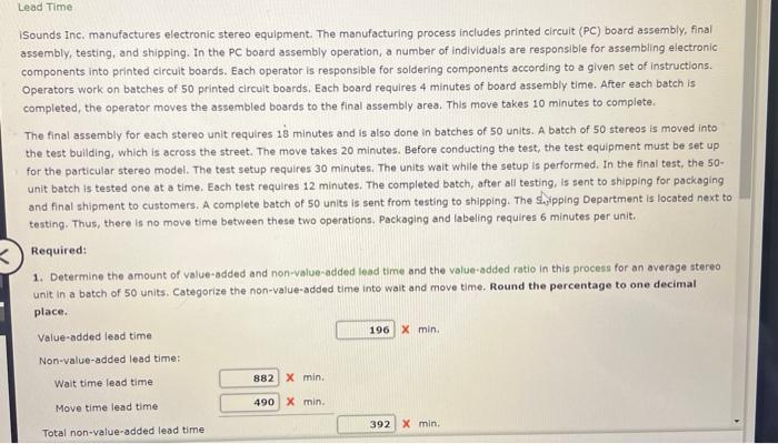 Solved iSounds Inc. manufactures electronic stereo | Chegg.com