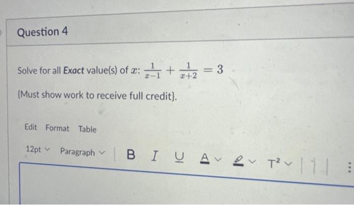 Solved Solve for all Exact value(s) of 2:古+1+2= 3Refer to | Chegg.com