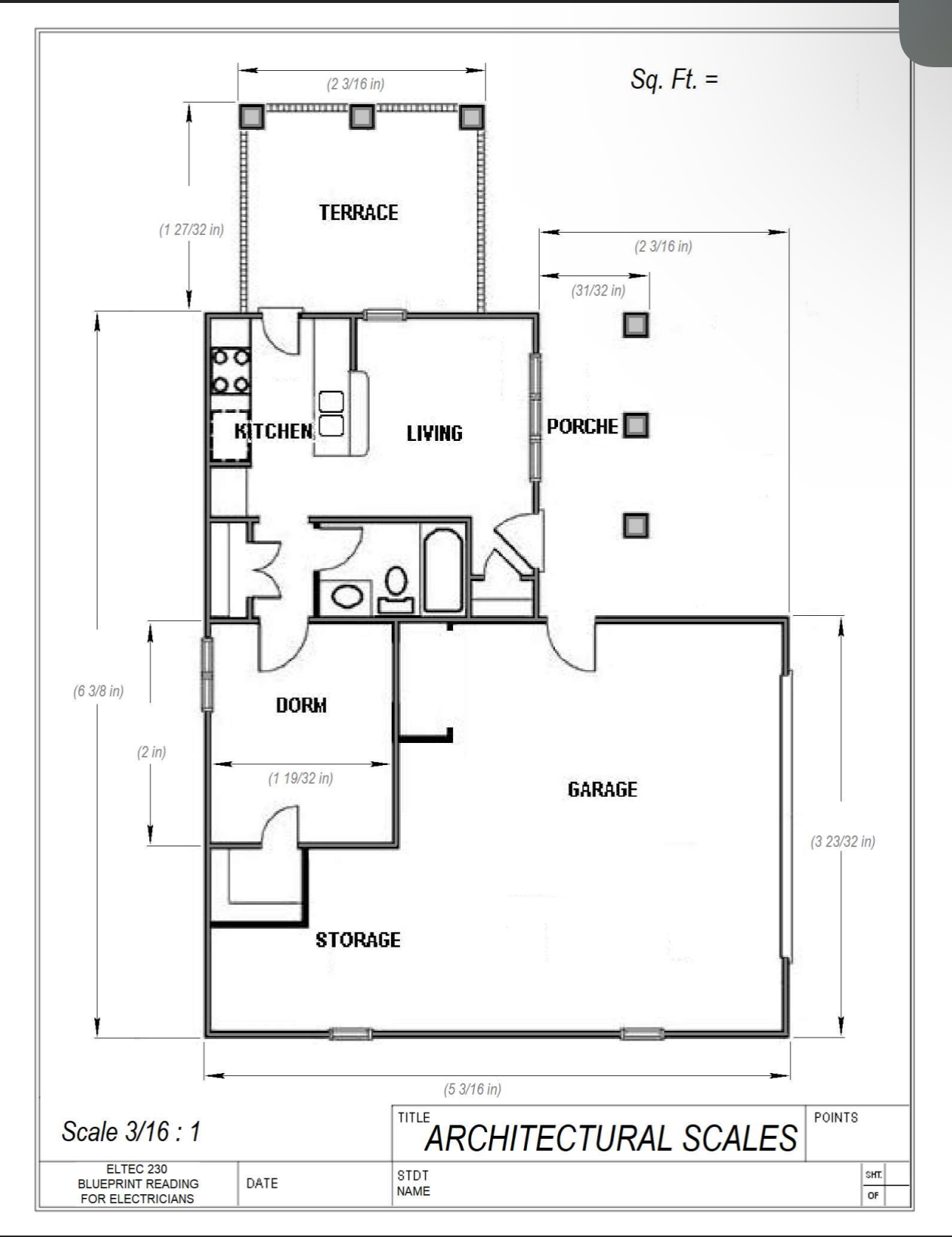 Solved write the real length of each dimension. The drawing | Chegg.com
