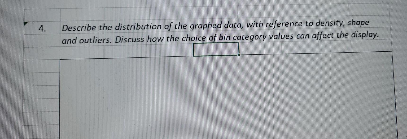 Solved 4. Describe the distribution of the graphed data, | Chegg.com