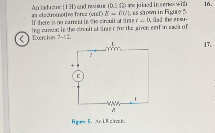 Solved An inductor (1H) and resistor (0.1Ω) are joined in | Chegg.com