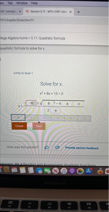 Solved Jump to level 1 Solve for x. x2+8x+15=0 | Chegg.com