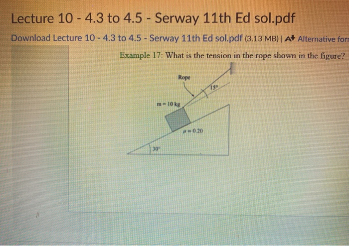 Solved Lecture 10 - 4.3 to 4.5 - Serway 11th Ed sol.pdf | Chegg.com