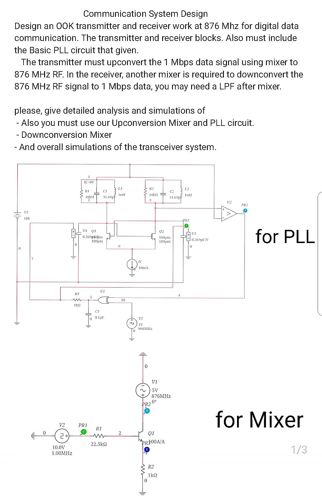 Solved Communication System Design Design an OOK transmitter | Chegg.com