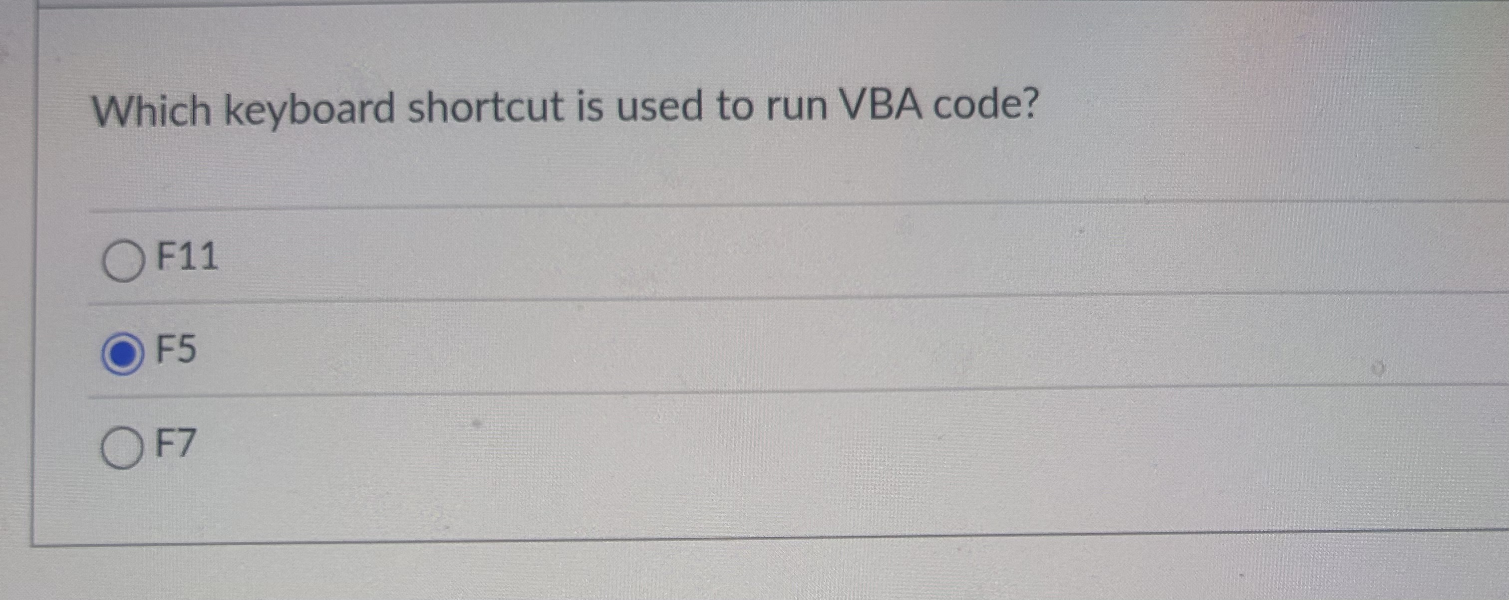 Solved Which keyboard shortcut is used to run VBA | Chegg.com