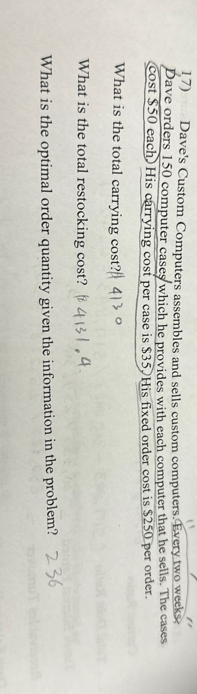 Solved Dave's Custom Computers assembles and sells custom | Chegg.com