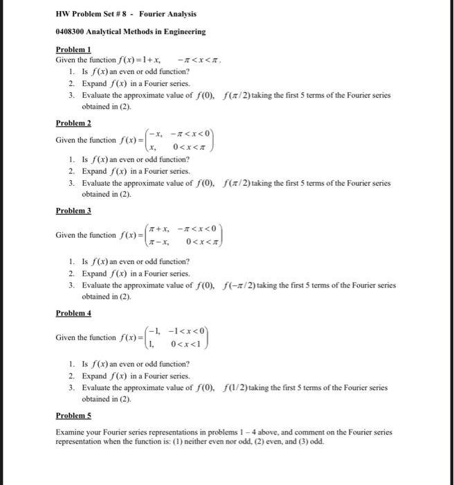 Solved 0408300 Analytical Methods in Engineering Problem 1 | Chegg.com