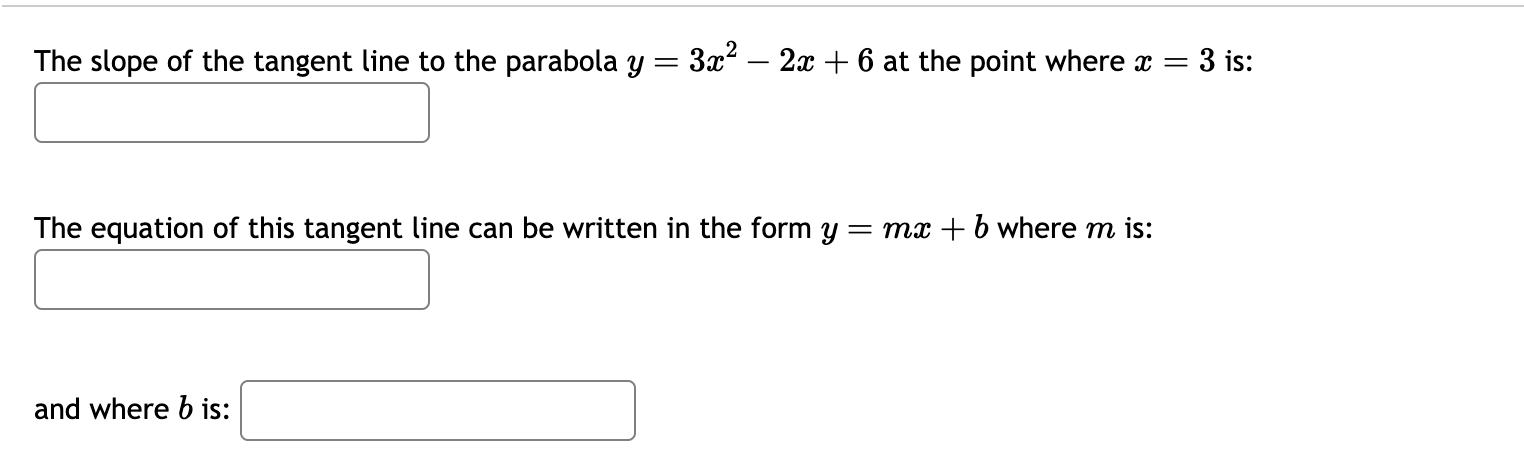Solved The slope of the tangent line to the parabola | Chegg.com