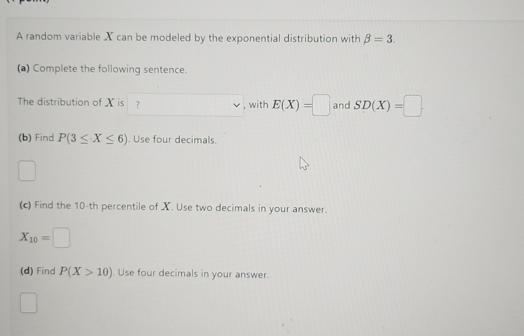 Solved A random variable x ﻿can be modeled by the | Chegg.com