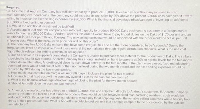 Solved Problem 13-18 (Static) Relevant Cost Analysis in a | Chegg.com