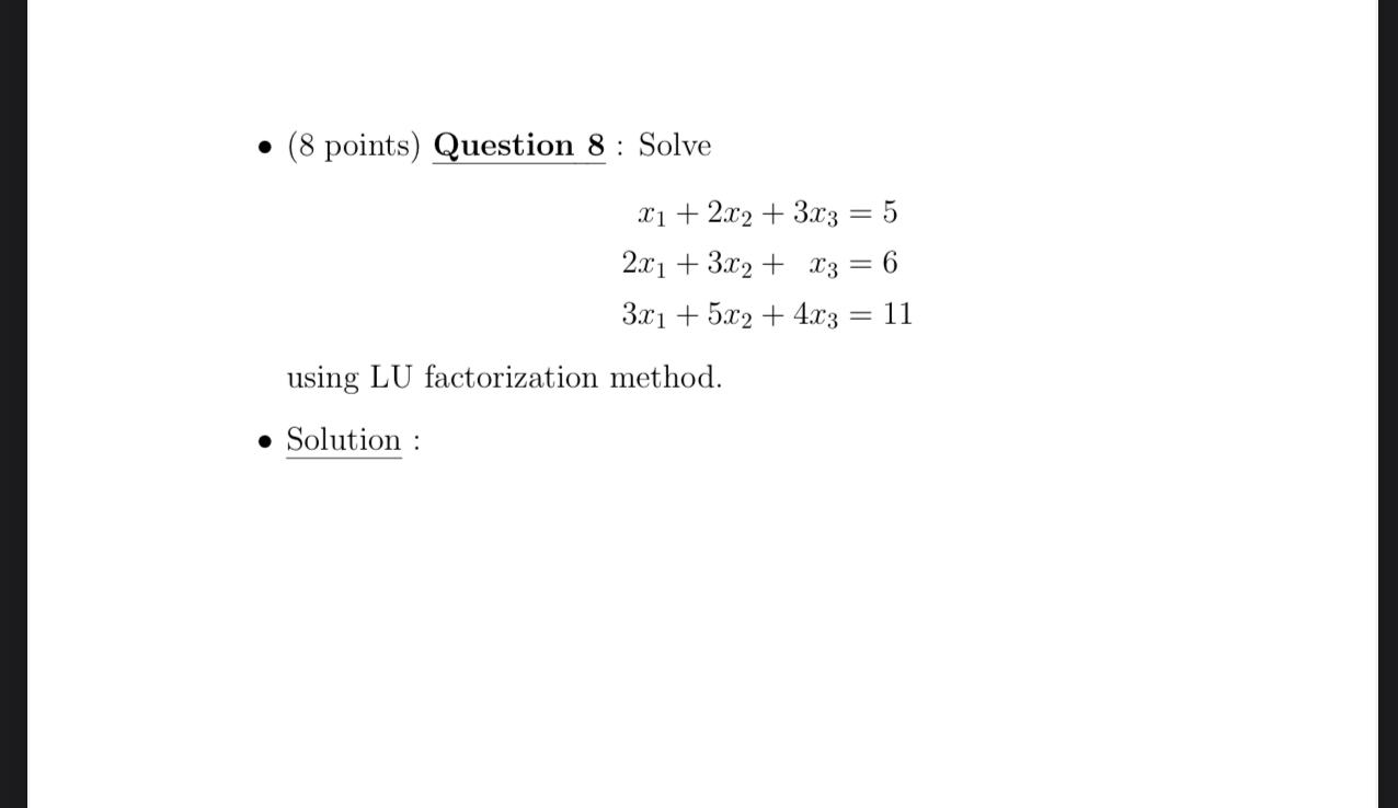 Solved (8 points) Question 8 : | Chegg.com Solved (8 points) Question 8 : | Chegg.com