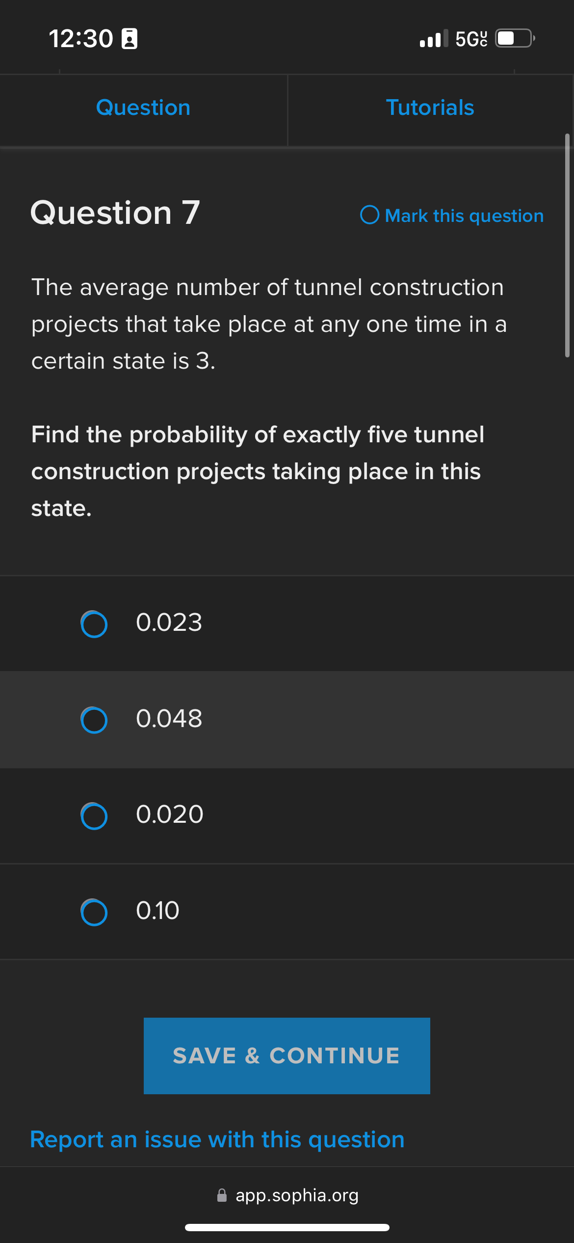 12:30 Ø5GCQuestionTutorialsQuestion 7Mark this | Chegg.com