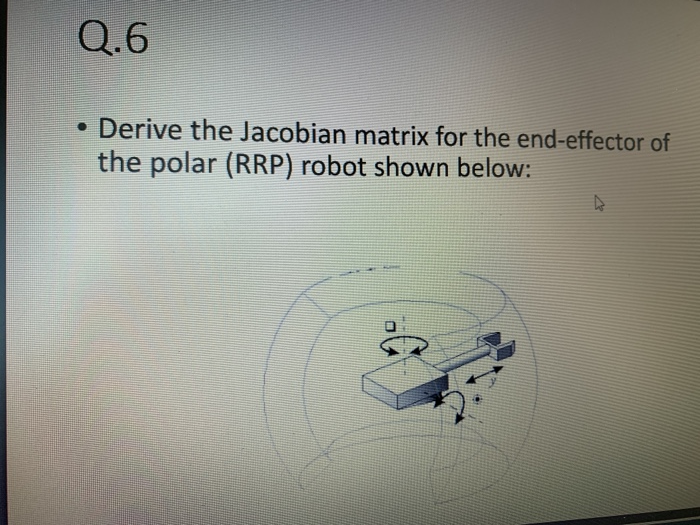 Solved Q.6 Derive the Jacobian matrix for the end-effector | Chegg.com