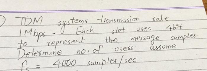 Solved 0 TDM 1 Mbps to - systems transmission slot the uses | Chegg.com
