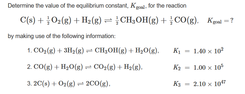 Solved Determine the value of the equilibrium constant, | Chegg.com