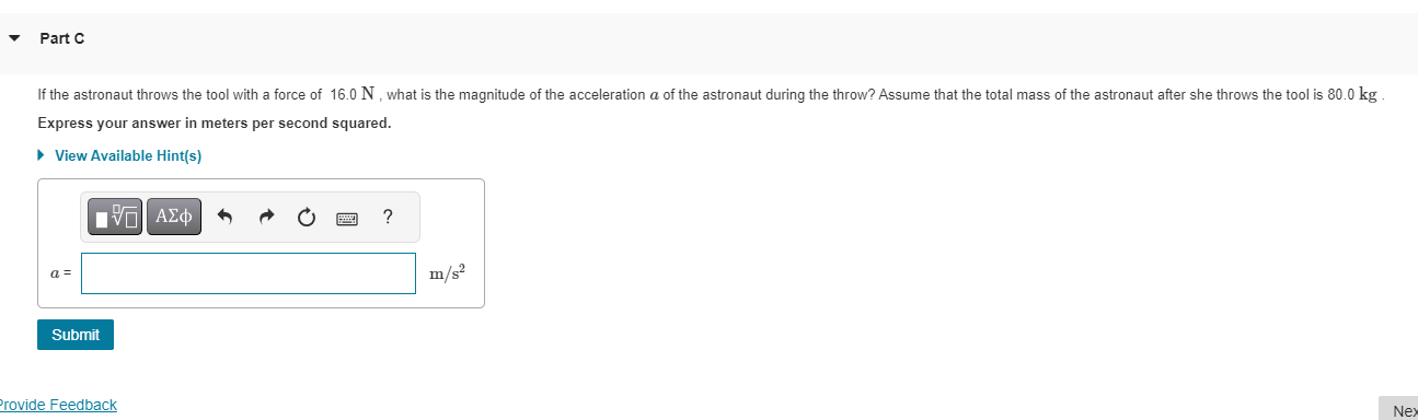 Solved Part C Express your answer in meters per second | Chegg.com