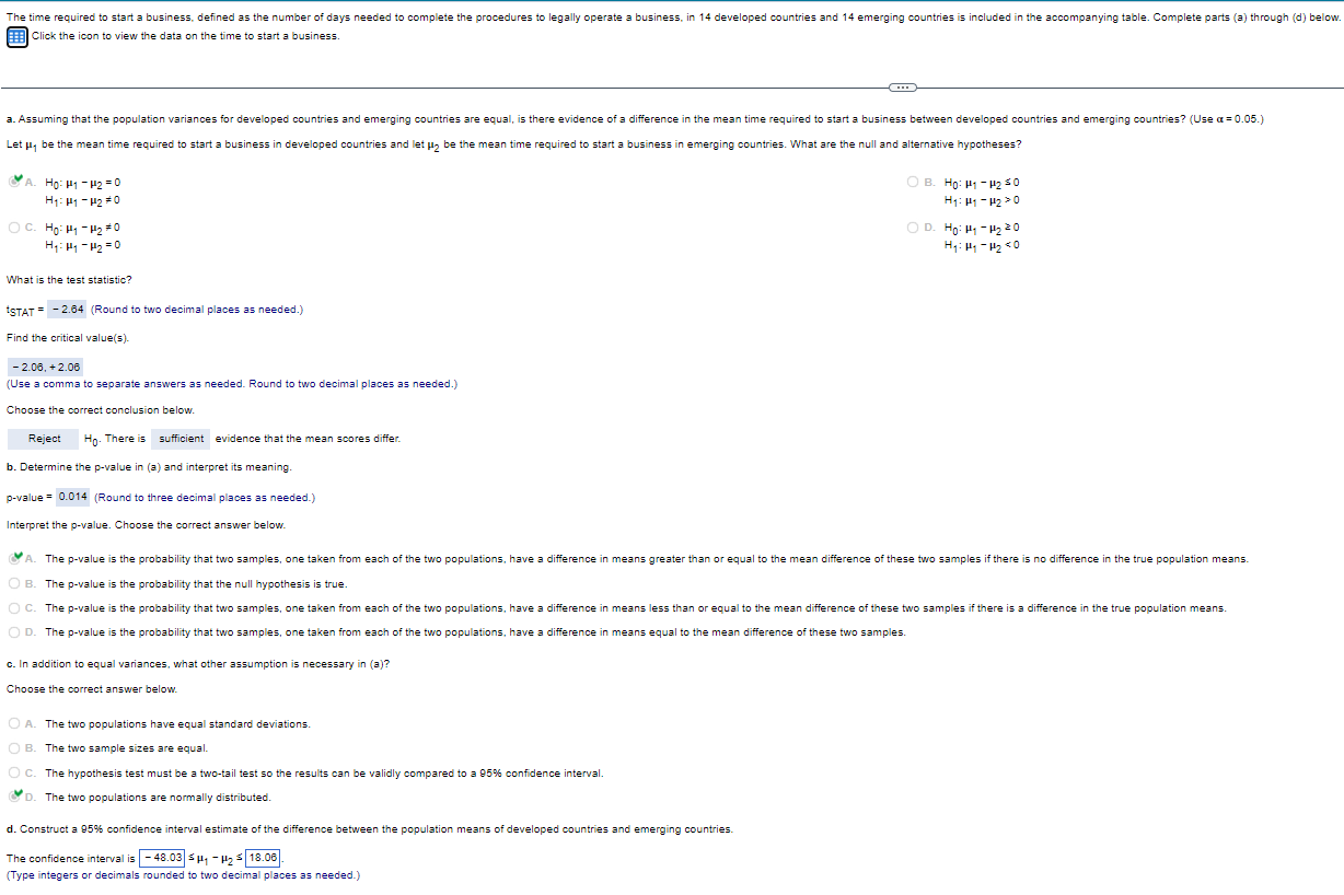 Solved ANSWER PART D THE DATAT IS PROVIDED Click the icon to | Chegg.com