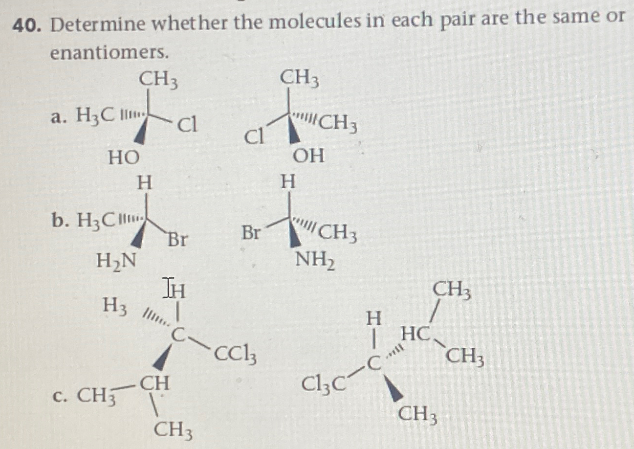 [solved] Determine Whether The Molecules In Each Pair Are T