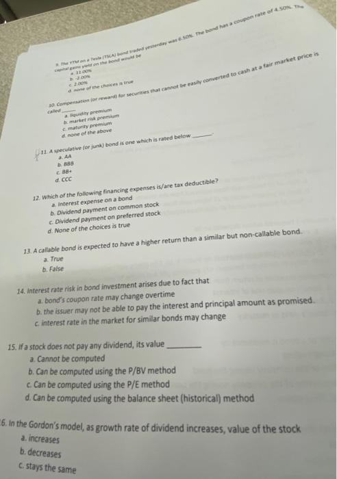 Solved calied a iguisy premiumt a. maturity premium d. none | Chegg.com