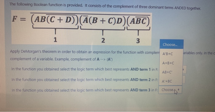 Solved The Following Boolean Function Is Provided It 7545