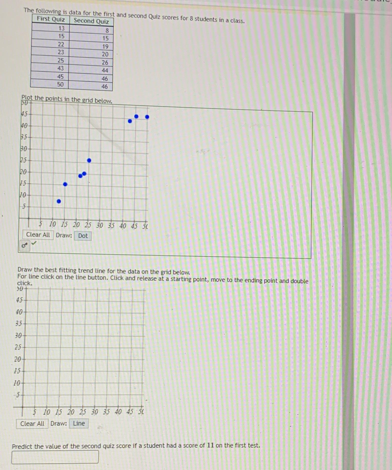 Solved The following is data for the first and second Quiz | Chegg.com