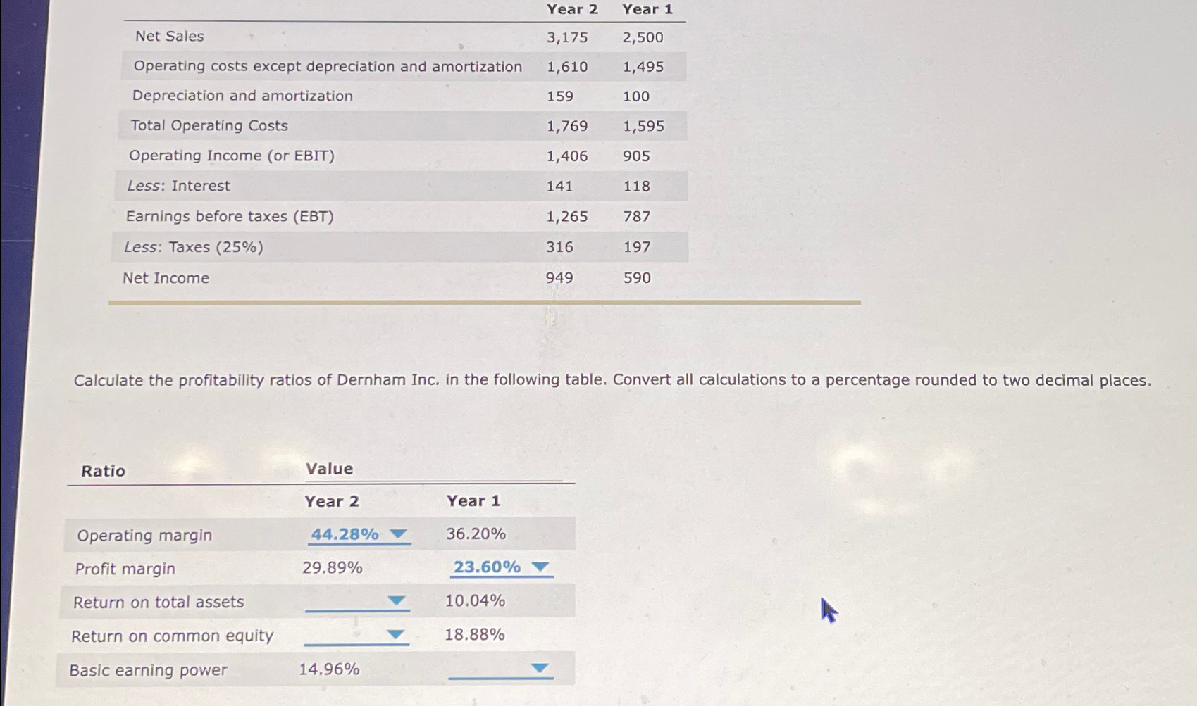 Solved \table[[,Year 2,Year 1],[Net | Chegg.com