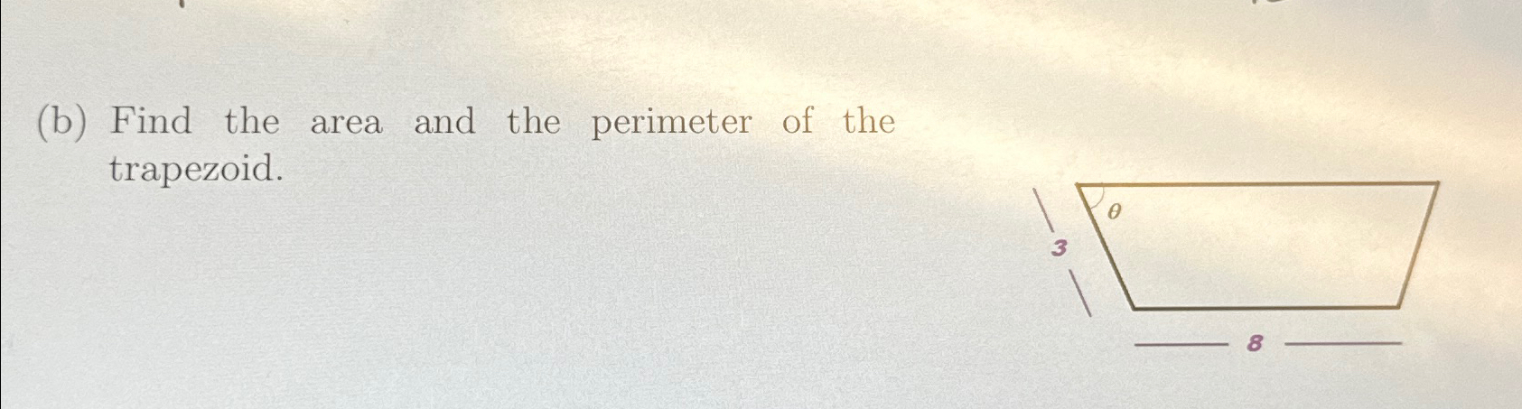 (b) ﻿Find the area and the perimeter of the | Chegg.com