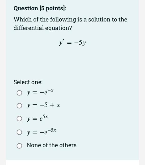 Solved Question [5 points]: Which of the following is a | Chegg.com