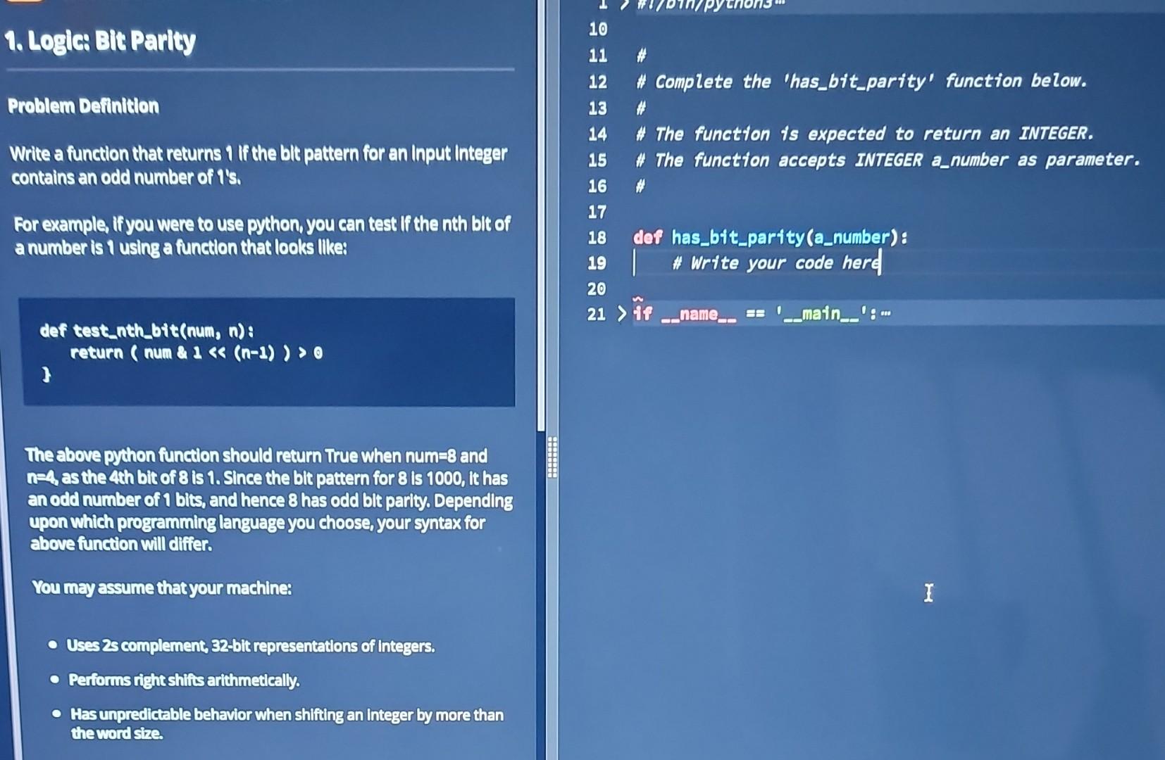 Solved 1. Loglat Blt Parity The above python function should | Chegg.com