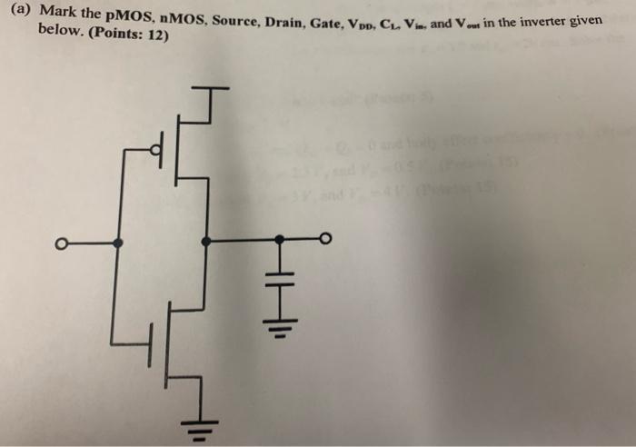 Solved (a)Mark the pMOS, nMOS, Source, Drain, Gate. Von. Cu | Chegg.com