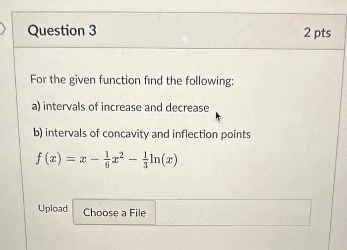 Solved For the given function find the following: a) | Chegg.com