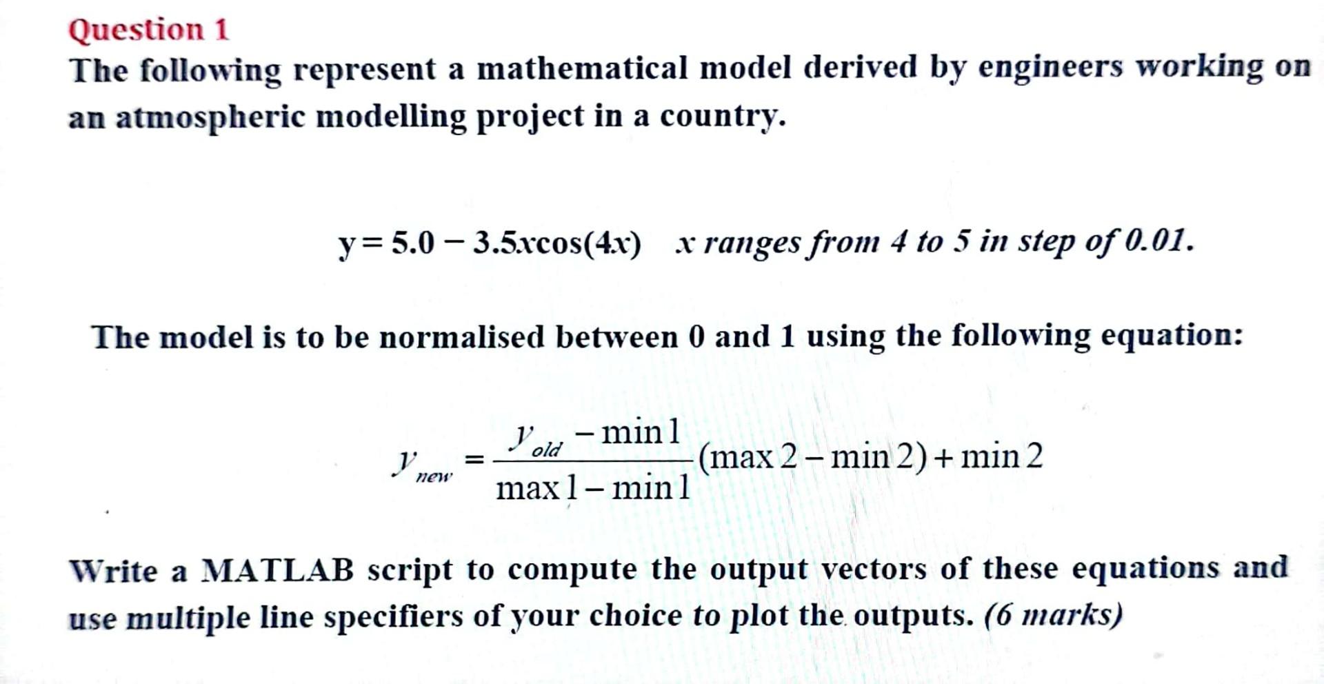 Solved Question 1 The following represent a mathematical | Chegg.com
