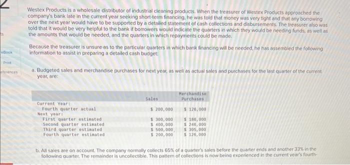 Solved Westex Products is a wholesale distributor of | Chegg.com