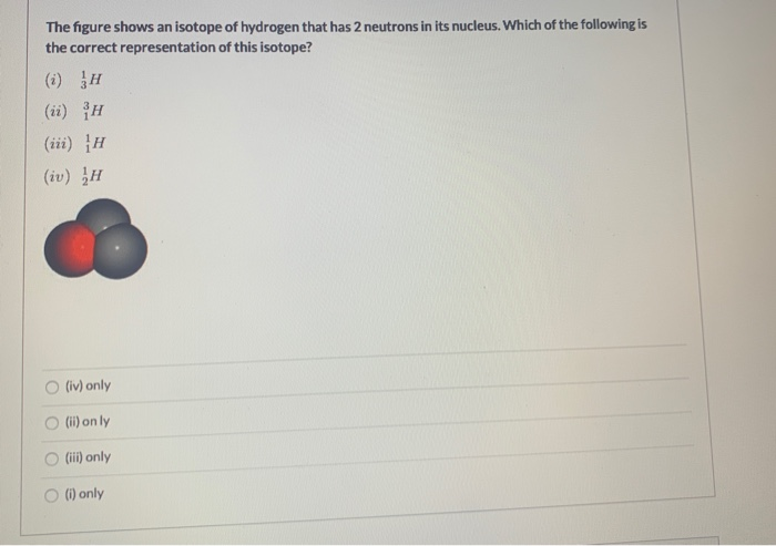 Solved The figure shows an isotope of hydrogen that has 2 | Chegg.com