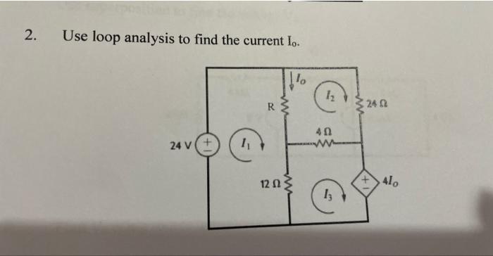Solved Use Loop Analysis To Find The Current I0