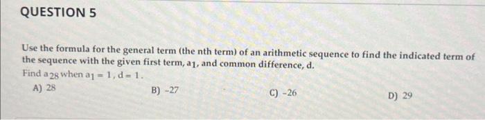 Solved Use the formula for the general term (the nth term) | Chegg.com