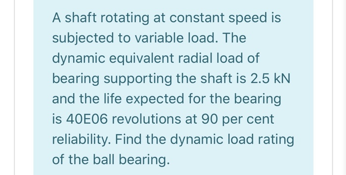 Solved A shaft rotating at constant speed is subjected to | Chegg.com