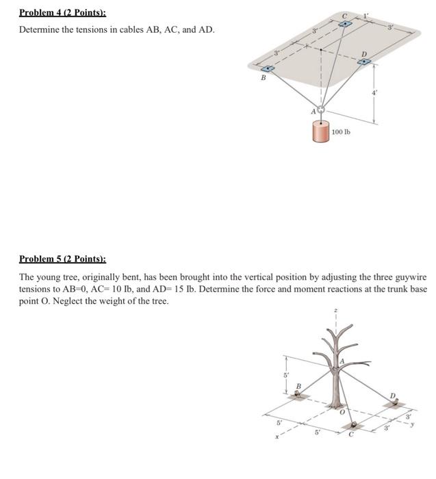 Solved Problem 4 (2 Points): Determine the tensions in | Chegg.com Solved Problem 4 (2 Points): Determine the tensions in | Chegg.com