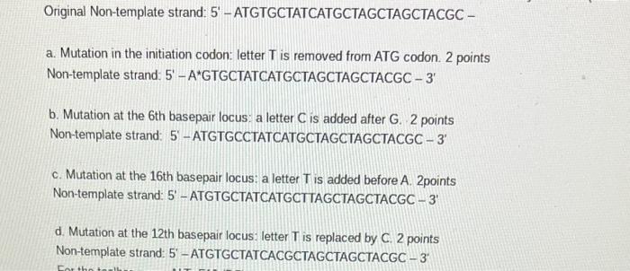Solved how many codons are in each and what are the names of | Chegg.com