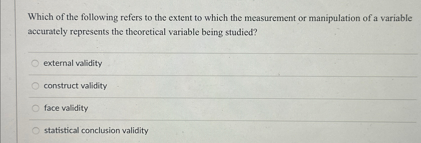 Solved Which of the following refers to the extent to which | Chegg.com