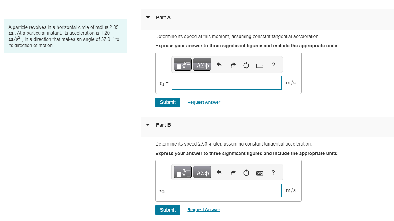 Solved Part AA particle revolves in a horizontal circle of | Chegg.com