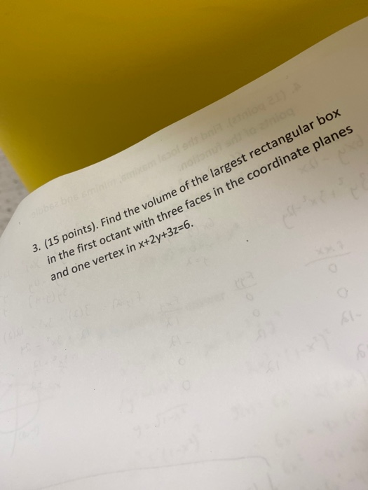 Solved points). Find the volume of the largest rectangular | Chegg.com