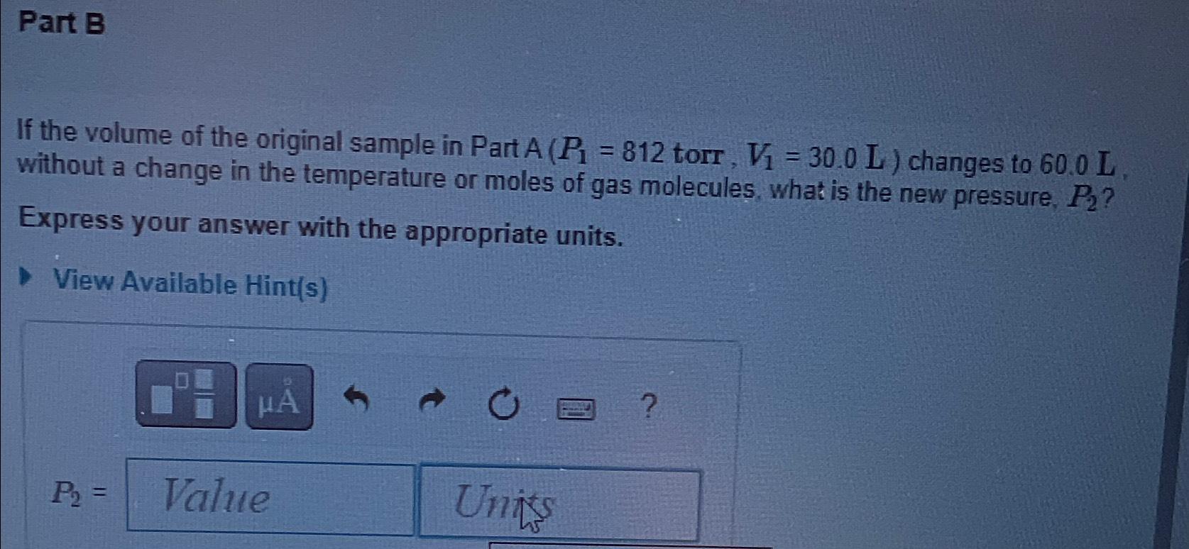Solved Part BIf the volume of the original sample in Part | Chegg.com