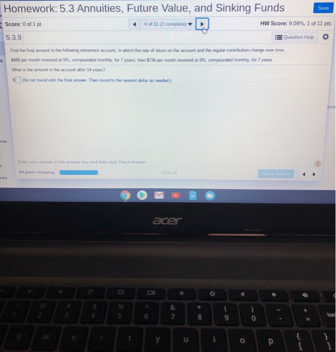 Solved Homework: 5.3 Annuities, Future Value, and Sinking | Chegg.com