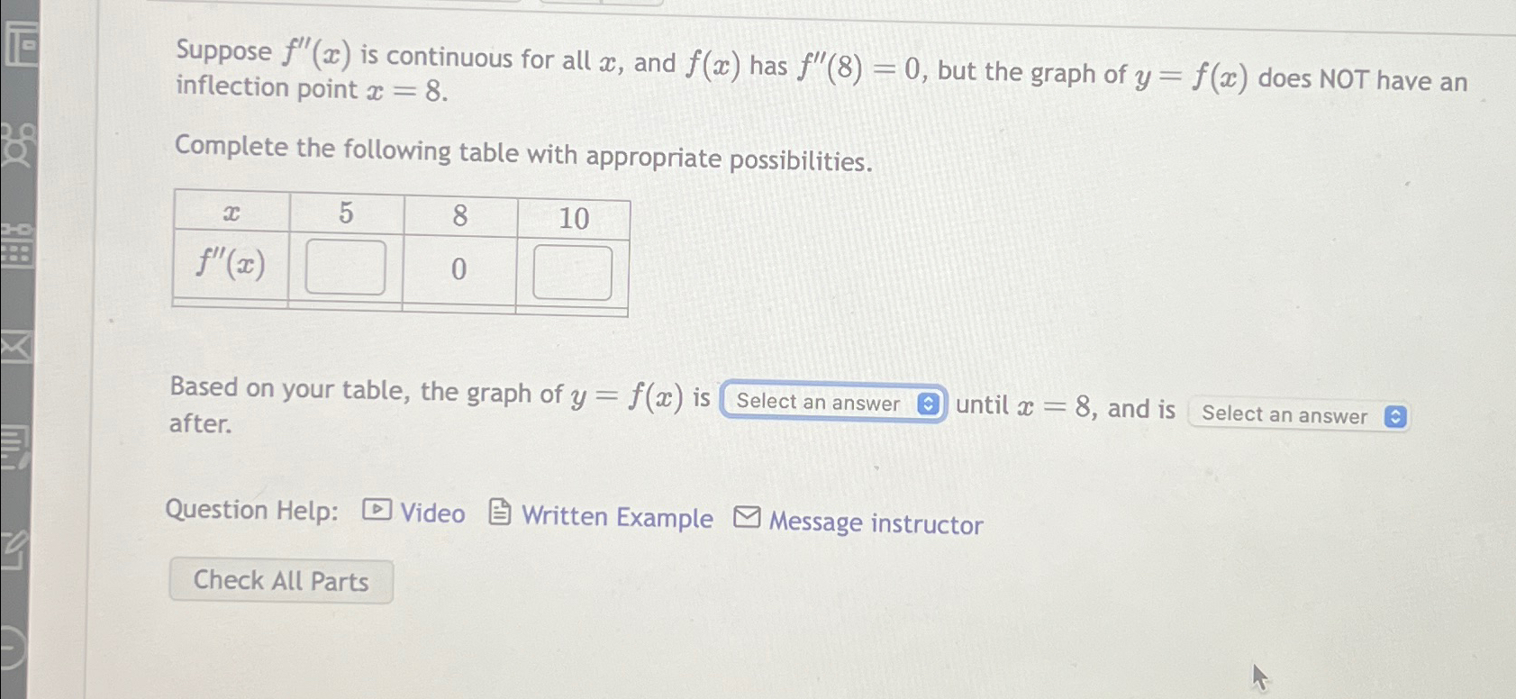 Solved Suppose f''(x) ﻿is continuous for all x, ﻿and f(x) | Chegg.com